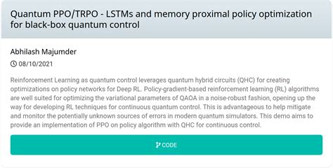 [demo] quantum hybird circuits for trpo ppo based on policy rl · issue 314 · pennylaneai qml