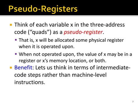 Ppt Machine Model Pseudo Registers Graph Coloring Powerpoint