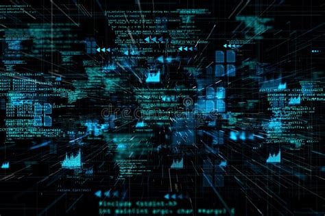 Abstract Financial Data Analysis Background With Code Overlay Stock Illustration Illustration