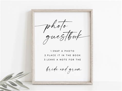 Photo Guest Book Sign Wedding Reception Decor Instant Download