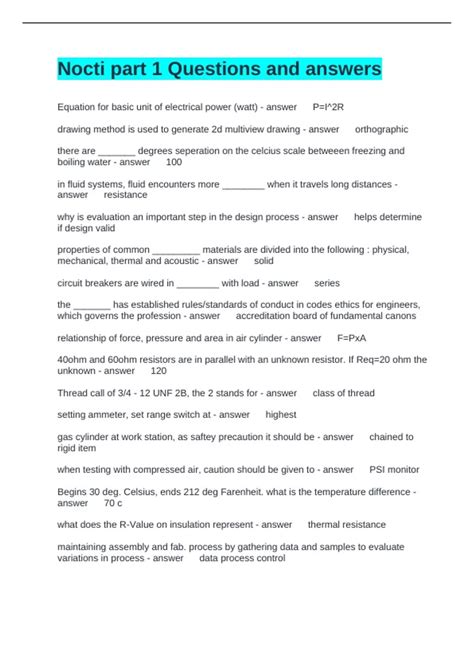 Nocti Part 1 Questions And Answers Nocti Mechatronics Stuvia Us