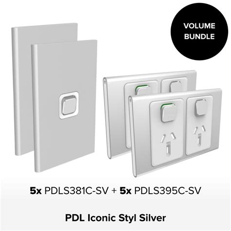 Bundle Pdl Iconic Styl Switches And Sockets Silver