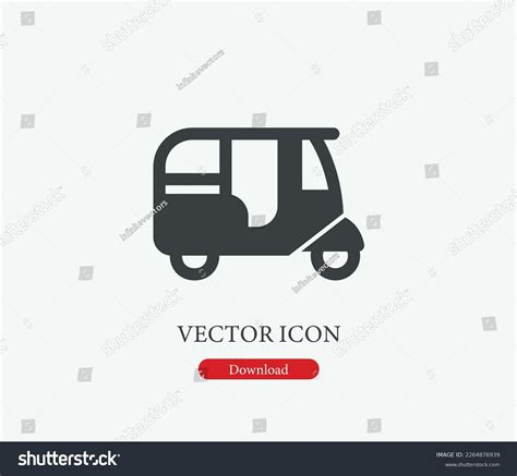 Auto Rickshaw Vector Icon Symbol Line Stock Vector Royalty Free