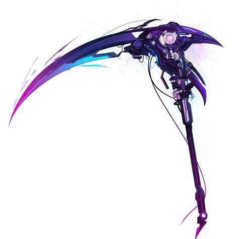 Premium Photo Stylish Combat Scythe In Cyberpunk Style On A White