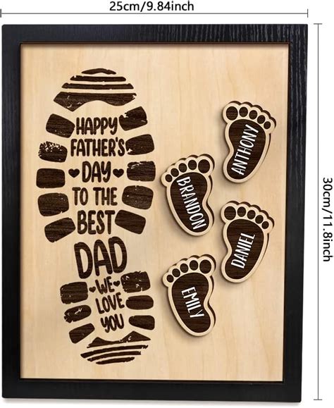Regalo Para El Día Del Padre Con Nombres De Esposa Y Niños Letrero De