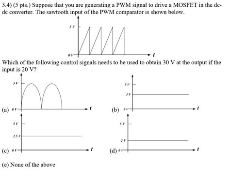 SOLVED Pts Suppose That You Are Generating A PWM Signal To Drive A MOSFET In The Dc