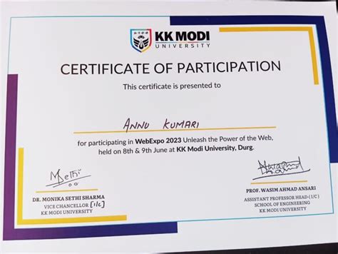 Annu Kumari On Linkedin “im Honoured To Third Prize Of Webdelvopment On Kk Modi University 💫🎁