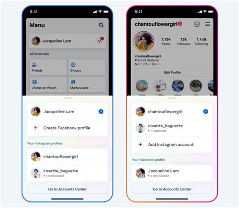 making it easier to switch between and create new accounts and profiles
