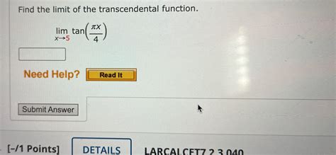 Solved Find The Limit Of The Transcendental