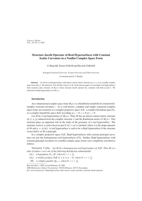 Pdf Structure Jacobi Operator Of Real Hypersurfaces With Constant