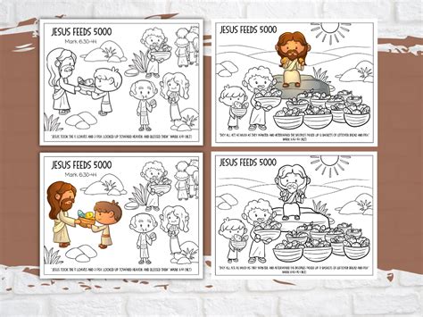 Jesus Feeding The 5000 Coloring Page
