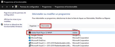 Désinstaller Adobe Flash Player Sous Windows 10