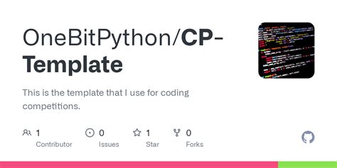 GitHub OneBitPython CP Template This Is The Template That I Use For Coding Competitions