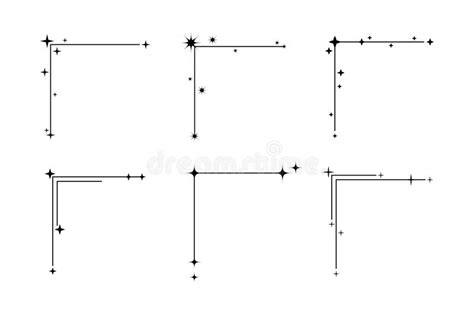 Set Line Aesthetic Corner Minimalist Geometric Corner For Frame Or Border Decorative Element