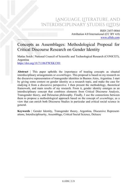Concepts As Assemblages Methodological Proposal For Critical Discourse