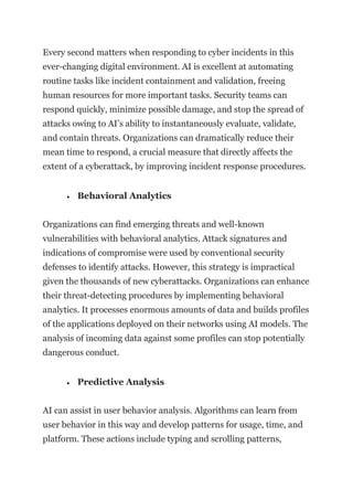 The Role Of Artificial Intelligence In Cybersecurity Pdf