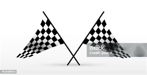 시작 하 고 플래그를 마무리입니다 자동 모토 레이싱입니다 체크 무늬 깃발입니다 벡터 현실적인 이미지입니다 Championship에 대한 스톡 벡터 아트 및 기타 이미지