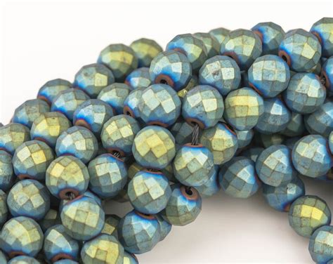 Matte Multi Green Hematite Faceted Round 2mm 3mm 4mm 6mm 8mm