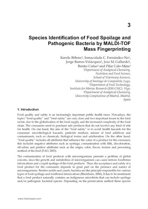 Pdf Species Identification Of Food Spoilage And Pathogenic Bacteria