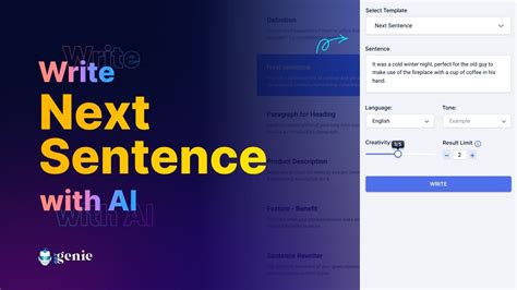 Getgenie Ai Template Next Sentence Youtube
