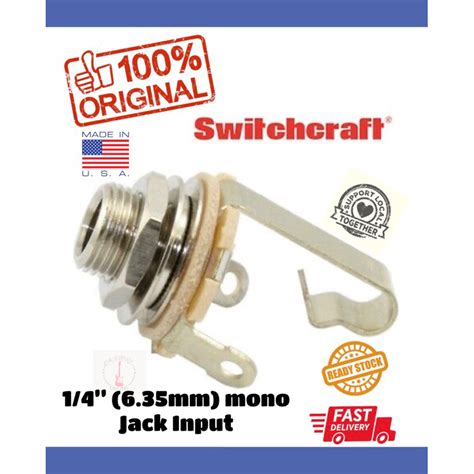 Switchcraft Mono Stereo Jack Input For Electric Guitar 6 35mm Female