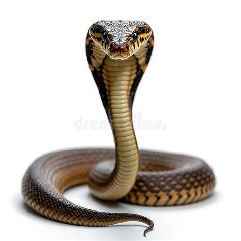 King Cobra Full Body Front View Of Snake Isolate On Transparency