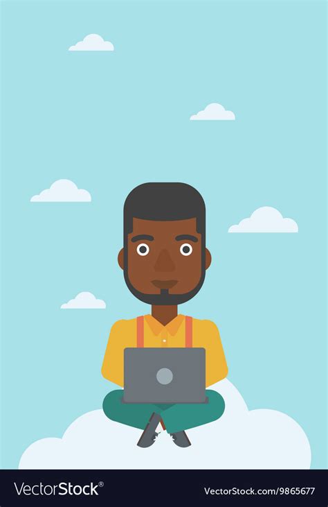Man Using Cloud Computing Technology Royalty Free Vector