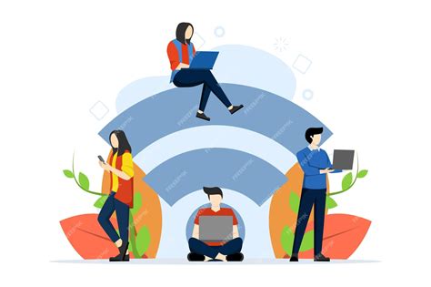 Premium Vector Vector Illustration Of A Public Free Wireless