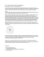 Lab II Pdf Lab II Electric Field And Electric Potential Mapping By Ankit Singh