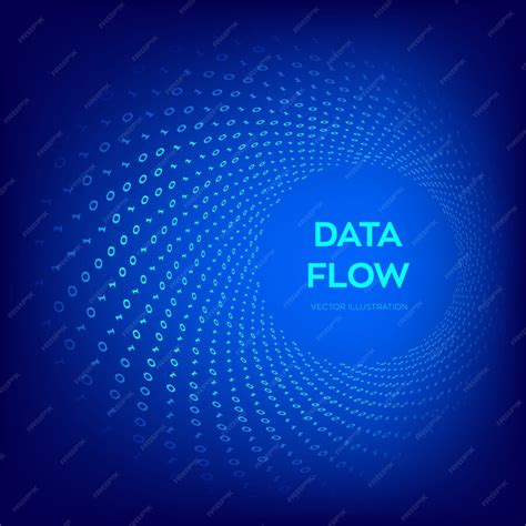 Premium Vector Data Flow Digital Code Binary Data Flow Virtual
