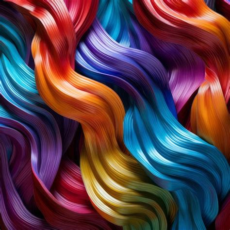 Vibrant Layers Undulating Multicolor Strands Of Subtle Widths Premium Ai Generated Image
