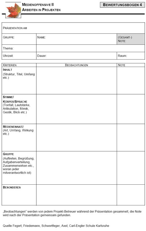 Präsentation Bewerten