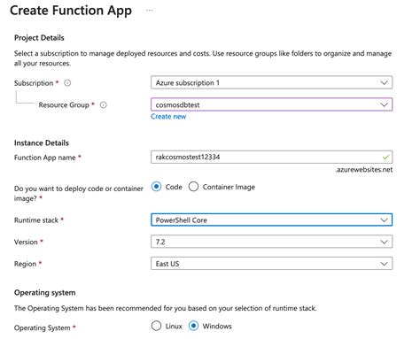 connecting azure function powershell to cosmos db