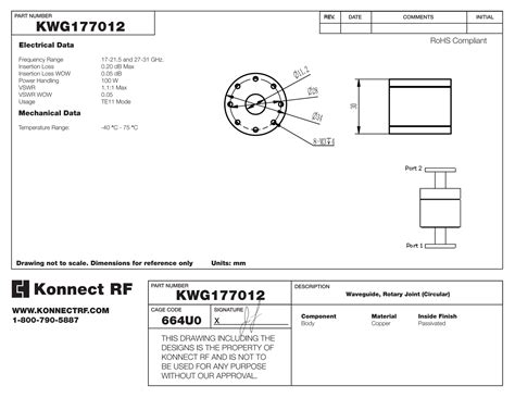 Waveguide Rotary Joint Circular Internal Diameter 112 Mm Usage
