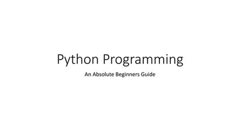 What Is Python Programming For Beginners Ppt