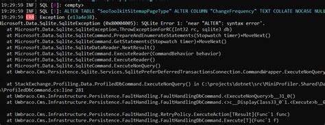 Sqlite Alter Throws Null · Issue 12676 · Umbracoumbraco Cms · Github