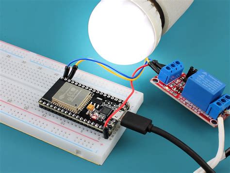 Projeto Esp32 Com Relé Controlando Uma Lâmpada De Led No Blog Usinainfo