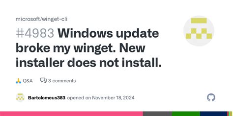 Windows Update Broke My Winget New Installer Does Not Install