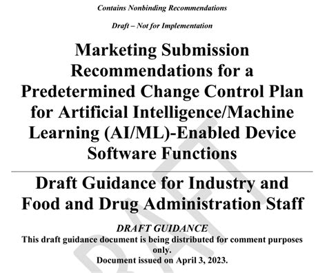 New Artificial Intelligence Pccp Guidance Document Medical Device Academy