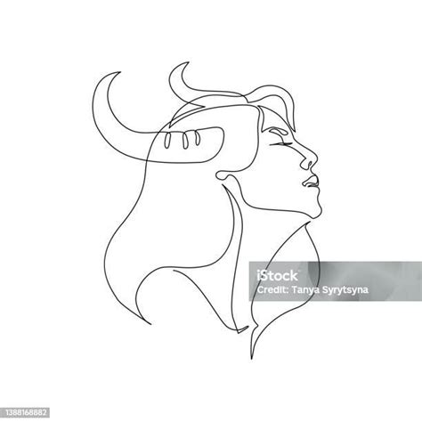 염소 자리 여자 점성술 기호 라인 아트 스타일의 아름다운 소녀 낙서 드로잉에 대한 스톡 벡터 아트 및 기타 이미지 낙서 드로잉 뿔 달린 염소 Istock