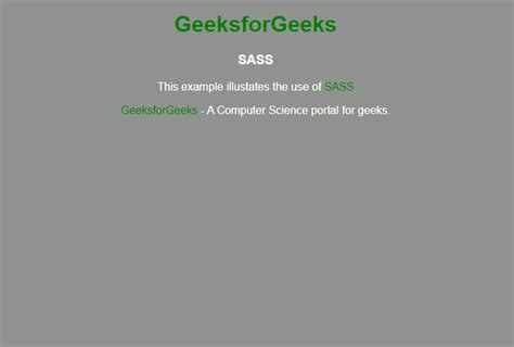Sass Geeksforgeeks Sass Geeksforgeeks