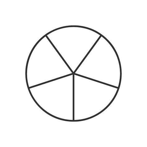 Premium Vector Circle Divided In Segments Pie Or Pizza Round Shape Cut In Five Equal Slices