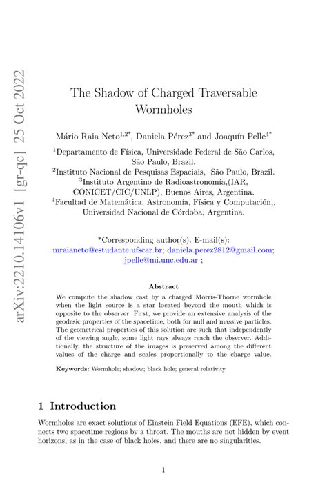 Pdf The Shadow Of Charged Traversable Wormholes