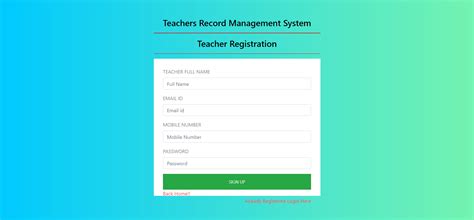 teachers record management system project using php and mysql phpgurukul