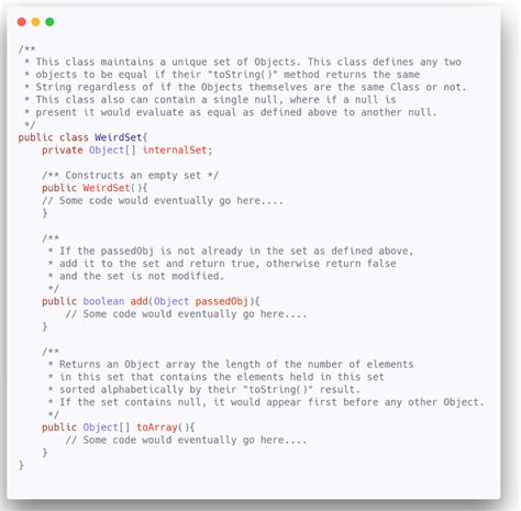 solved this class maintains a unique set of objects