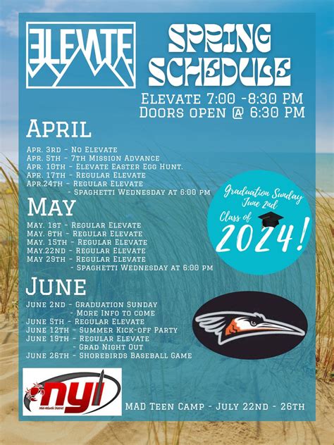 Elevate Updated Schedule