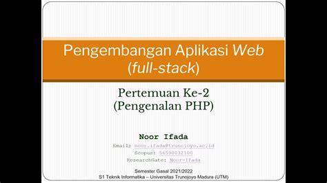 Perkuliahan Pengenalan Php Youtube