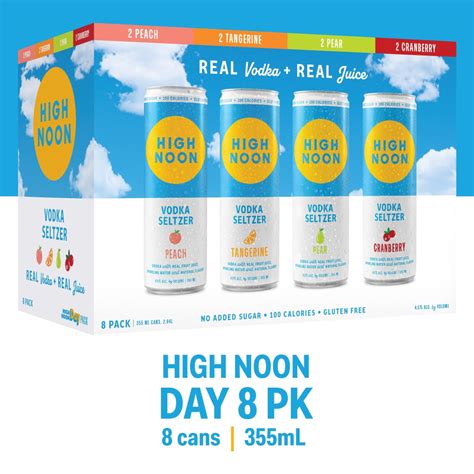 High Noon Vodka Hard Seltzer Day Variety Pack Cans 8 Pk 12 Fl Oz Ralphs