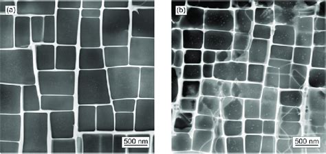 tem micrographs of γ γ′ microstructure taken from the materials