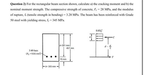 Solved Question 2 For The Rectangular Beam Section Shown